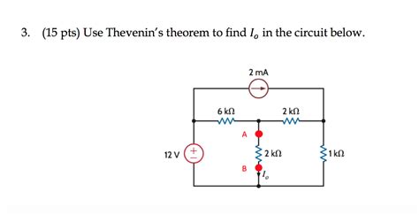 solved 3 15 pts use thevenin s theorem to find io in the