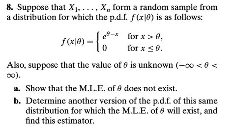 solved 8 suppose that x1 … xn form a random sample from a