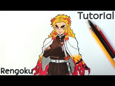 How To Draw Kyojuro Rengoku Kimetsu No Yaiba Step By Step Tutorial