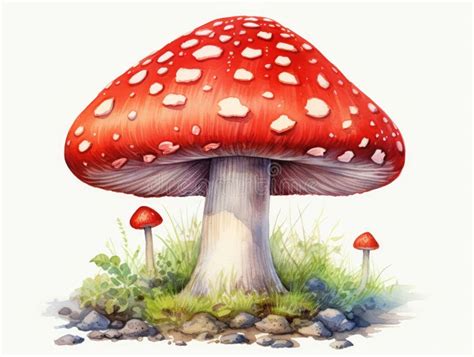 Acuarela De Setas Rojas Acuarela Agaric Creativo Acuarela Hongos