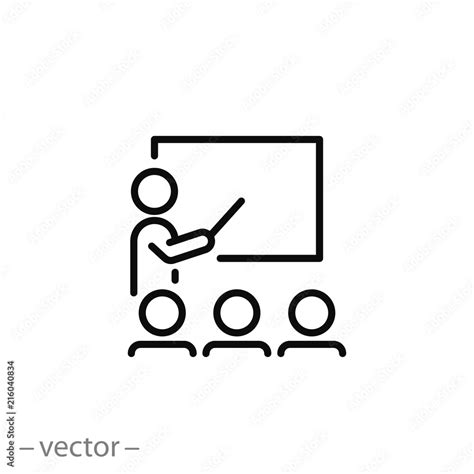 Training Icon Workshop Linear Sign Isolated On White Background