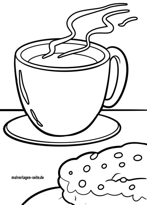 Malvorlage Kaffeetasse Kaffee Ausmalbild Kostenlos Herunterladen