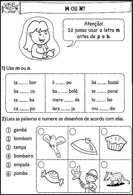 ATIVIDADES DE ORTOGRAFIA M ANTES DE P E B Mistura De Alegria