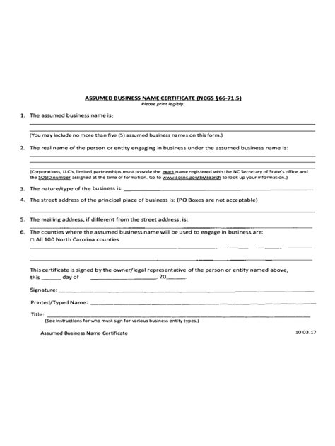 Fillable Online Free Fillable ASSUMED BUSINESS NAME CERTIFICATE Fax