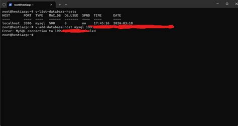 Remote DB For MariaDB MYSQL Database Hestia Control Panel Discourse