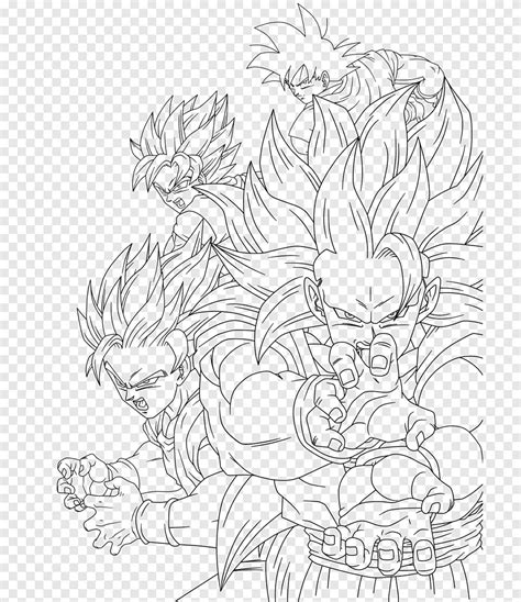 Goku Gohan Vegeta Cell Super Saiya Backgorund White Manga Png PNGEgg