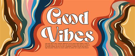 70s Groovy Retro Good Vibes Only Slogan With Hippie Swirl Pastel Hand