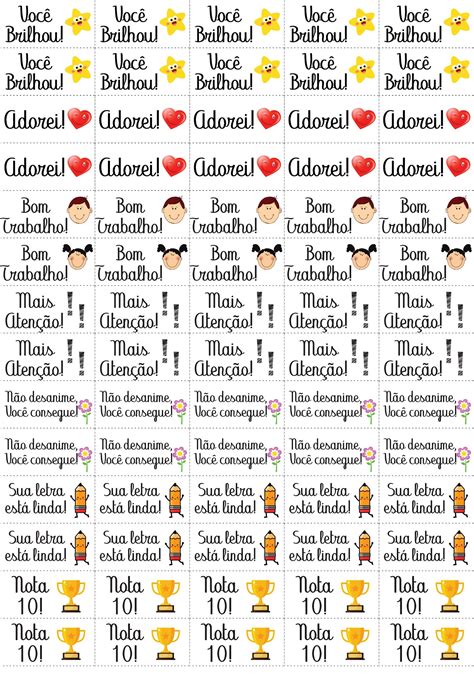 Adesivos Escolares De Incentivo Emojis Dani Educar