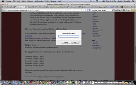 bookmarklet via javascript primer tutorial robert james metcalfe blog