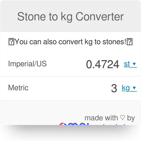 What Is Stone In Kg