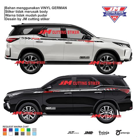 Jual Stiker Mobil Toyota Fortuner Cutting Stiker Striping Body Fortuner