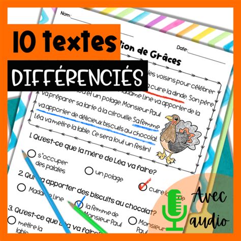 Textes Compréhension de Lecture AUTOMNE