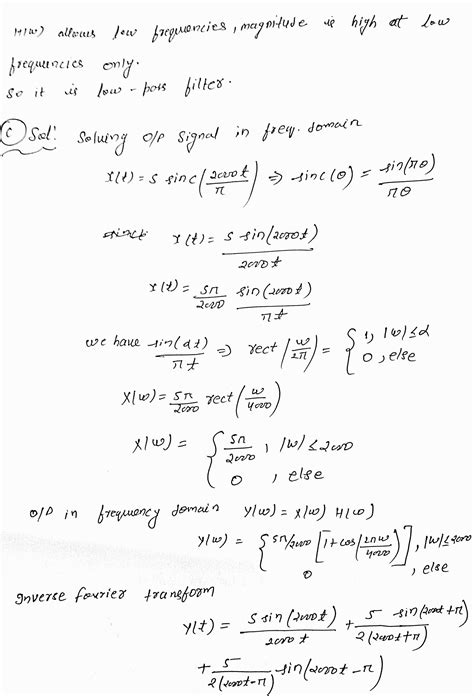 [solved] suppose you have an lti system with frequency response given by course hero