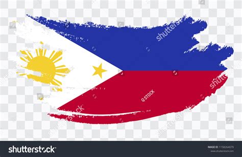 Grunge Brush Stroke Philippines National Flag Vector De Stock Libre