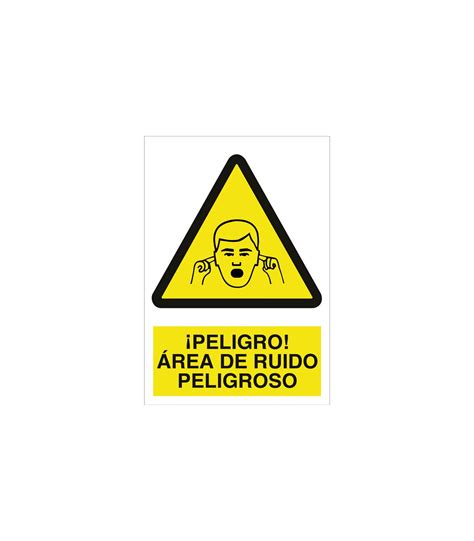 Señal advertencia Peligro área de ruido peligroso texto y pictograma