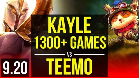 KAYLE Vs TEEMO TOP 2 2M Mastery Points 1300 Games KDA 1 0 5