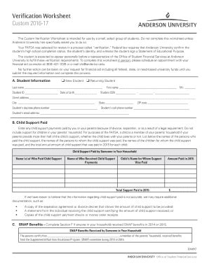 Fillable Online Anderson Custom Worksheet PDF Anderson Fax Email