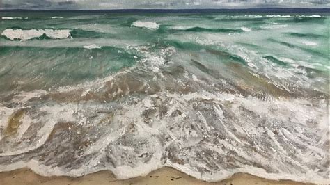 HOW TO PAINT WAVES FOAMS SEASCAPE ACRYLIC PAINTING TUTORIAL