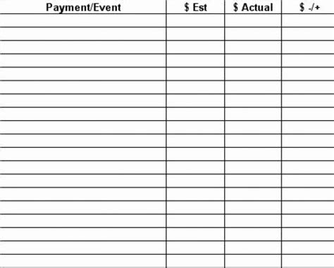 Blank 10 Column Worksheet Template