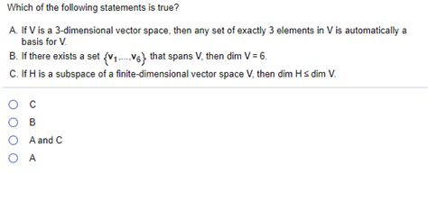 solved which of the following statements is true a if v is