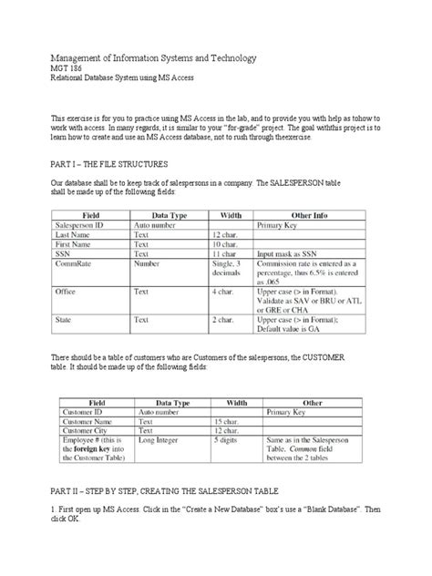 ms access lab exercise pdf microsoft access databases