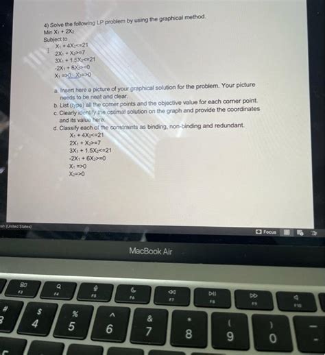 Solved 4 Solve The Following LP Problem By Using The Chegg