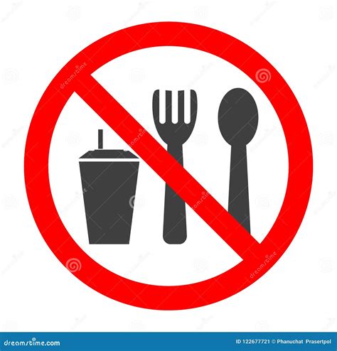 Não Coma E Não Beba O Símbolo Nenhum Comer Ou Beber Sinal Da Proibição