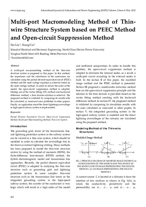 pdf multi port macromodeling method of thin wire structure system based on peec method and
