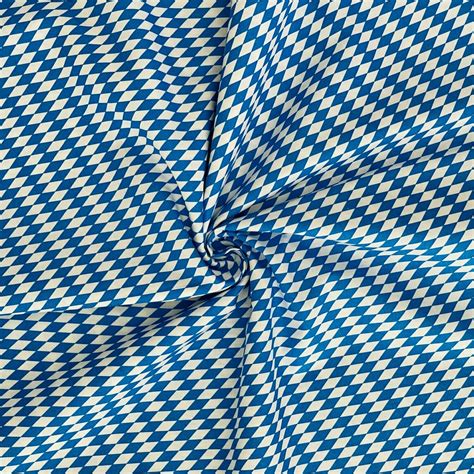Baumwollstoff Bayerisch blau weiß kleine Raute