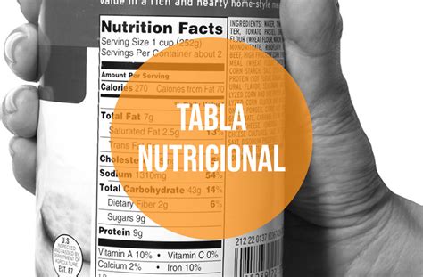 Necesitas Una Tabla Nutricional
