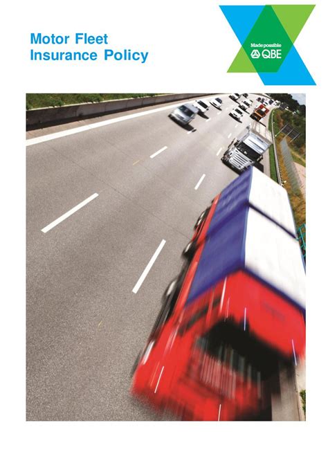 PFLT010121 Motor Fleet Insurance Policy QBE European Operations