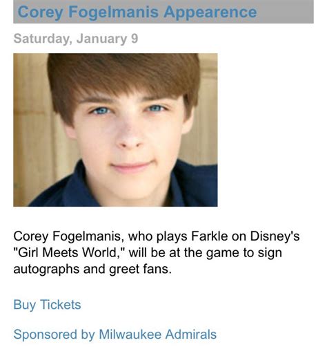 Celebeventupdater On Twitter Today 19 Girlmeetsworld Fans Can Meet Coreyfogelmanis At The
