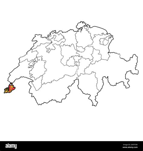 Drapeau et territoire du canton de Genève la carte des divisions