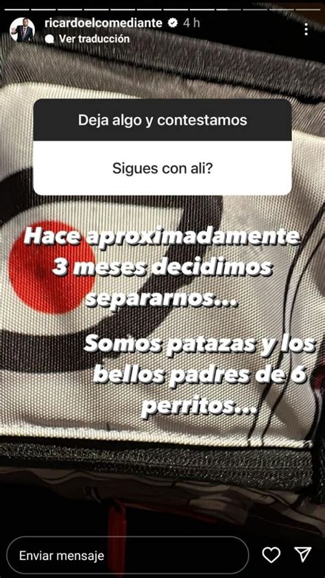 Ricardo Mendoza confirma el final de su relación con Alicia Alparcana