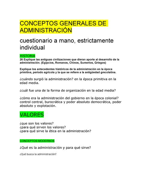 Conceptos Generales DE Administración Primera Unidad I PAC 2023