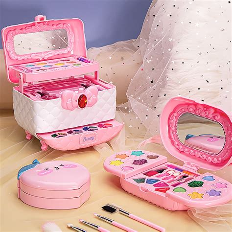 Kit Brinquedo De Maquiagem Para Crianças Meninas Lavável Portátil