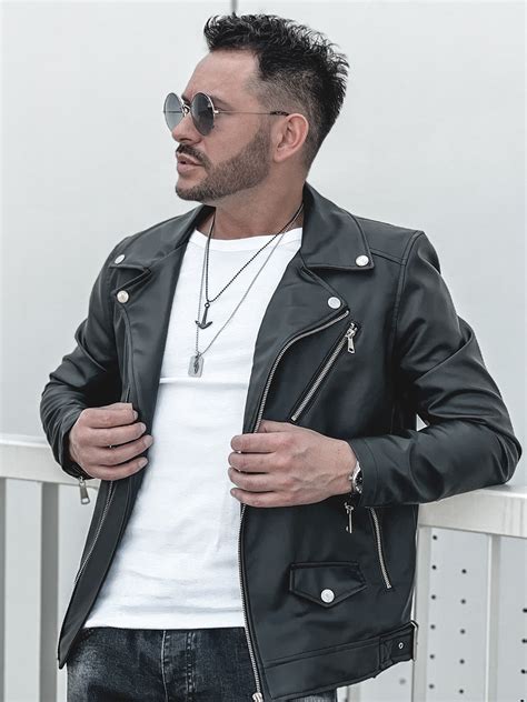 Chaqueta Ramonera De Cuero Para Hombre Negro Bolf 0006 A