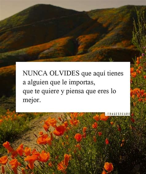 Nunca olvides que aquí tienes a alguien que le importas que te quiere