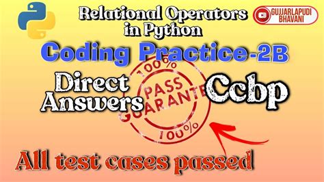 Coding Practice 2B Relational Operators In Python Ccbp Nxtwave