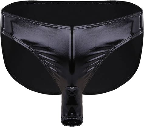 Amazon （フィーショー Feeshow 男性下着 メンズ ビキニブリーフ 竿出し ぞうさんパンツ 穴あき セクシー 過激 インナー ショーツ ランジェリー ブラック Xl
