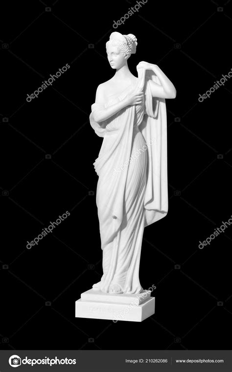 Classic White Marble Statue Naked Woman Black Background Stock Photo By