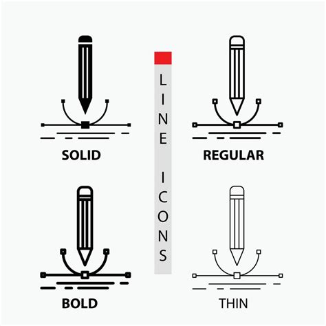 illustration design pen graphic draw icon in thin regular bold line and glyph style