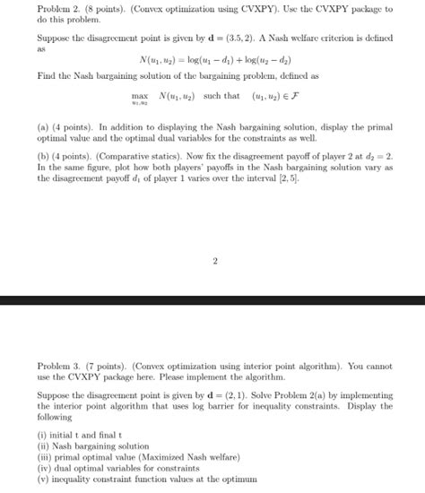 solved problem 2 8 points convex optimization using