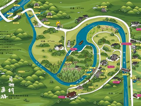 月洲村寻游永泰嵩口镇月洲村导览图 丁苏苏绘旅行 站酷ZCOOL
