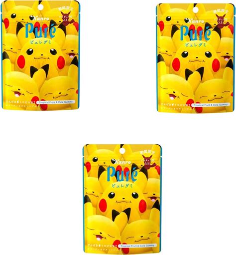 Amazon コンビニー限定 2020年7月新発売 カンロ Kanro Pure ピュレグミ 期間限定 ピカチュウ型入り でんげき トロ