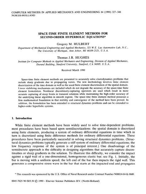 space time finite element methods for second order hyperbolic equations linear elasticity