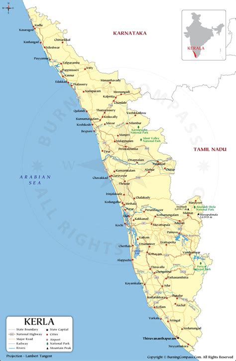 Kerala Map Kerala State Map