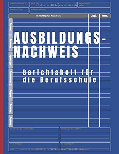 Ausbildungsnachweis F R Jahre Berichtsheft F R Gewerbliche Und