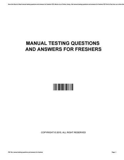 manual testing questions and answers for freshers by domingovandyke3989 issuu
