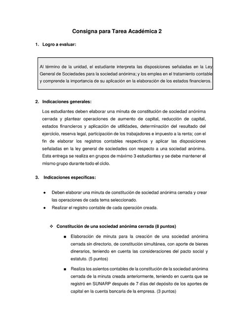 Consigna Tarea Académica 2 Consigna para Tarea Académica 2 Logro a